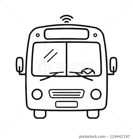 Bus with Wi-Fi Signal Symbol. Smart Bus with... - Stock Illustration ...