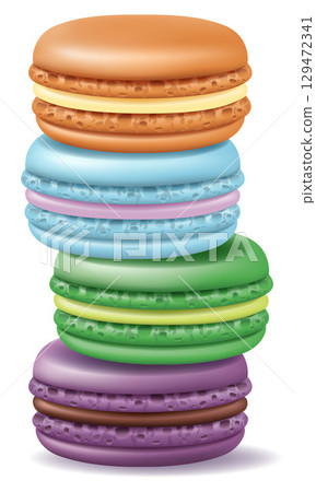 macaron french dessert cookies cake cartoon... - Stock Illustration ...
