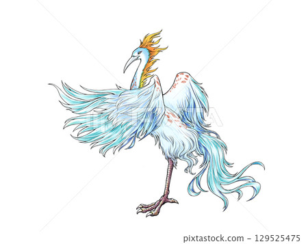 Illustration of Bi Fang (the mysterious bird... - Stock Illustration ...