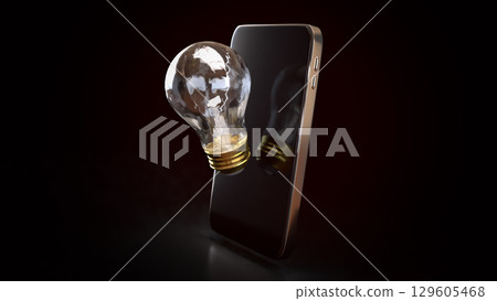 The Light bulb and mobile for idea or Business... - Stock Illustration ...