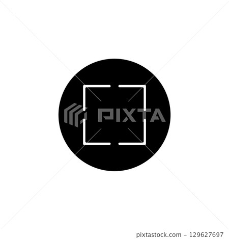 white line box frame icon and black background - Stock Illustration ...