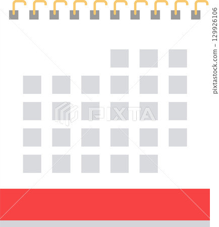 A flat design wall calendar with a red stripe...-插圖素材 [129926106] - PIXTA圖庫