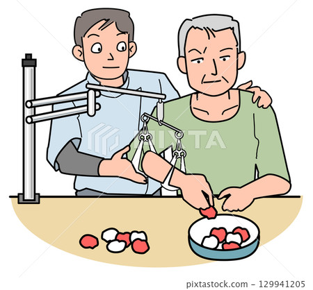 Physical Therapy - Grasping Objects - Stock Illustration [129941205 ...