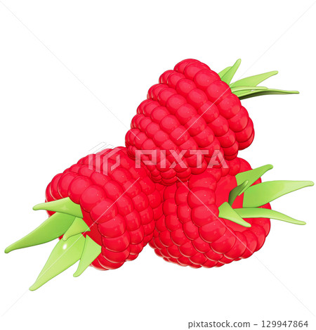 Realistic 3D Raspberry Bunch Illustration with... - Stock Illustration ...