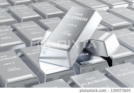 Stacked platinum bullion bars, background. 3D...-插圖素材 [130073605] - PIXTA圖庫