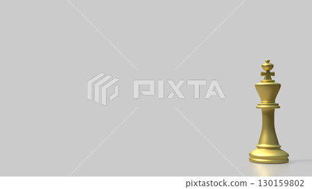 The Gold King on white Background 3d Rendering. - Stock Illustration ...