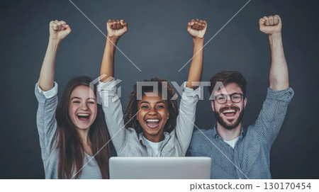 Celebrating Success as a Team - Stock Illustration [130170454] - PIXTA