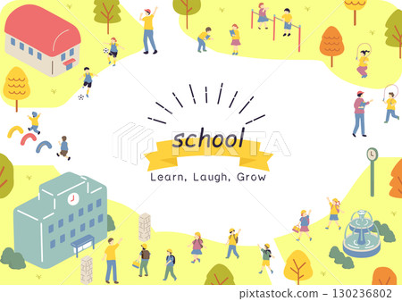 Children enjoying school life - Stock Illustration [130236802] - PIXTA
