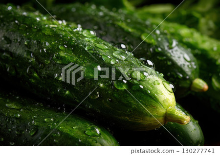 Close-up of cucumber skin texture with...-插圖素材 [130277741] - PIXTA圖庫