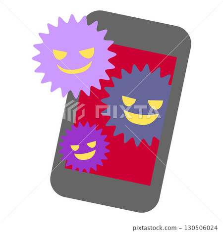 A smartphone infected with a computer virus - Stock Illustration ...
