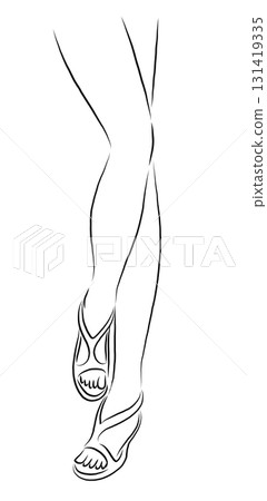 Outline drawing Slender female legs transparent...-插圖素材 [131419335 ...