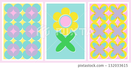 Set of Abstract Geometric shapes Posters with...-插圖素材 [132033615] - PIXTA圖庫
