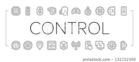 modern technology control product icons set vector - Stock Illustration ...
