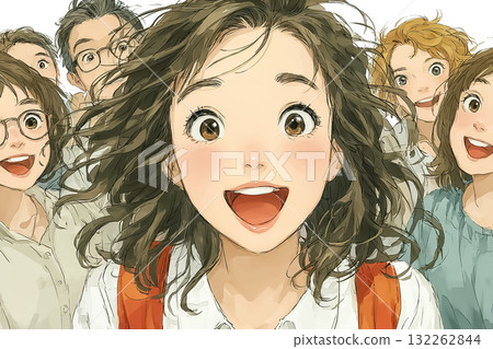 Miyu series: A scene of high school student... - Stock Illustration ...