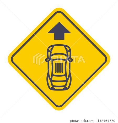 Yellow road sign for car movement forward. - Stock Illustration ...