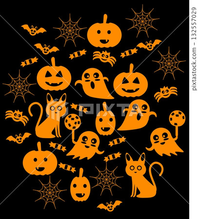 Cute Many Saints' Day sign, inclusion pumpkin,... - Stock Illustration ...