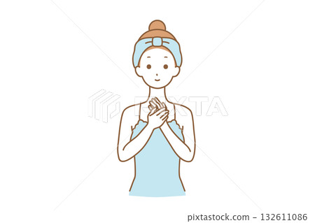 Women painting hand cream - Stock Illustration [132611086] - PIXTA