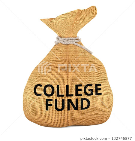 College fund, money bag. 3D rendering - Stock Illustration [132746877 ...