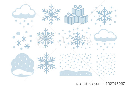 Snowflake cute icon set - Stock Illustration [132797967] - PIXTA
