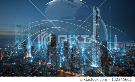 Future networks and digital society connecting... - Stock Illustration ...