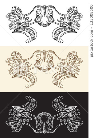 Vintage style swirl calligraphy design elements...-插圖素材 [133009500 ...