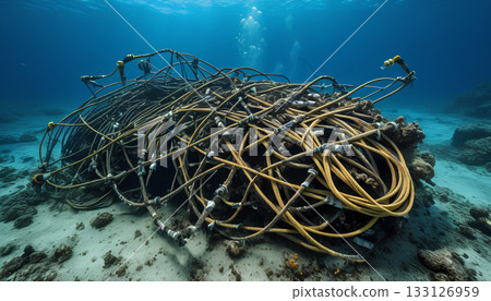pile of underwater fiber optic wires fully rusted - Stock Illustration ...