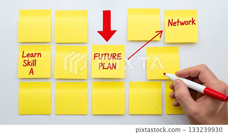 Future plan concept with sticky notes and...-插圖素材 [133239930] - PIXTA圖庫
