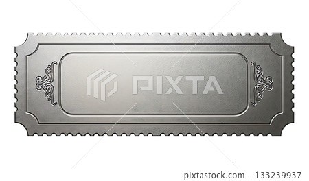 Elegant silver ticket or coupon with decorative...-插圖素材 [133239937 ...