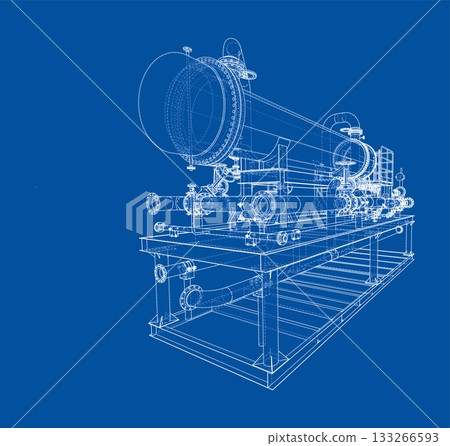Industrial Equipment Blueprint. Vector - Stock Illustration [133266593 ...