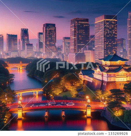 Photogenic night view! The sparkling and... - Stock Illustration ...