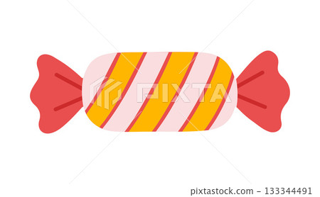 Wrapped rectangular candy with red and yellow...-插圖素材 [133344491] - PIXTA圖庫