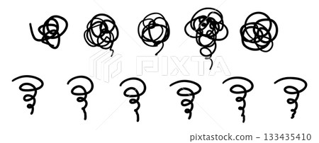 Line drawing illustration icon set of uneasy... - Stock Illustration ...