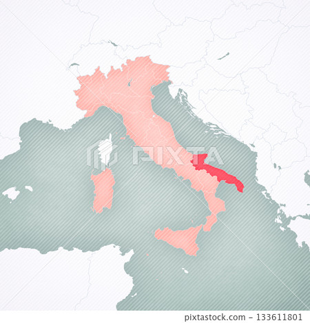 Map of Italy - Apulia - Stock Illustration [133611801] - PIXTA