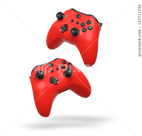 Wireless gaming controllers flying in air...-插圖素材 [133711548] - PIXTA圖庫