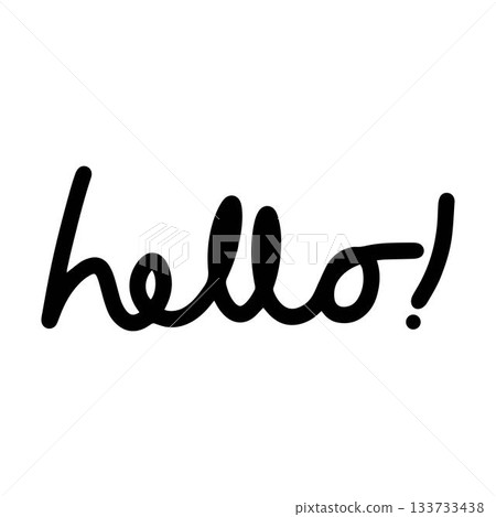 Hello! symbol, greeting Hand drawn scribble...-插圖素材 [133733438] - PIXTA圖庫
