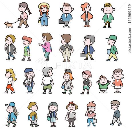 Super simple character set - Stock Illustration [133969859] - PIXTA