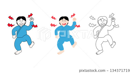 Illustration set of a young man with... - Stock Illustration [134371719 ...
