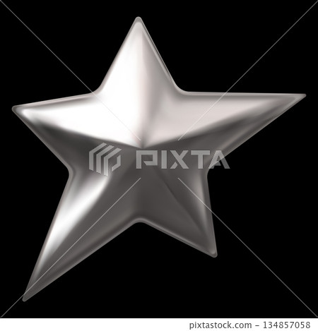 Silver asymmetrical five-pointed star realistic... - Stock Illustration ...