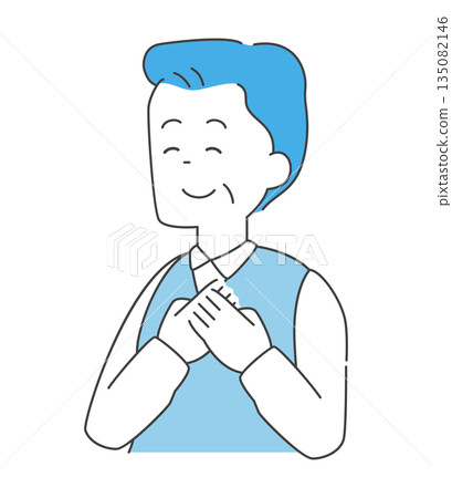Illustration of a relieved senior man - Vector - Stock Illustration ...