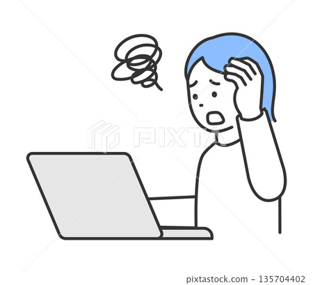 Illustration of a woman having trouble looking... - Stock Illustration ...