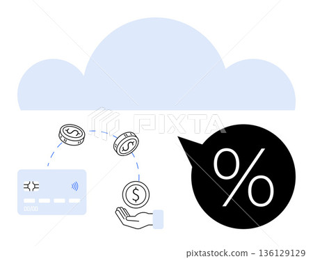 Cloud computing, digital payments, online... - Stock Illustration ...