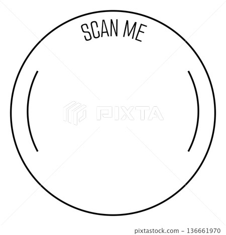 Scan Me QR code placeholder black round thin... - Stock Illustration ...
